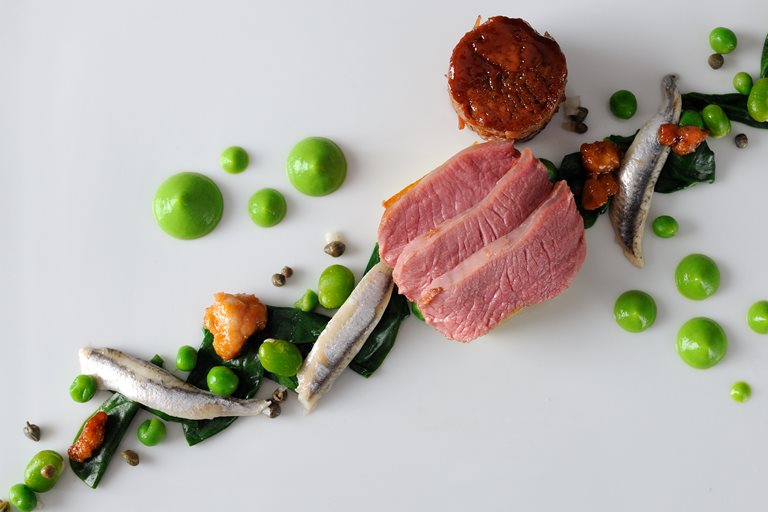 Lamb Rump, Lamb Sweetbreads & Pea Purée Recipe - Great British Chefs