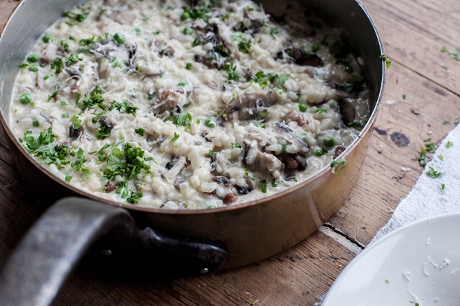 Mushroom Risotto with Parmesan & Truffle Oil - Great British Chefs