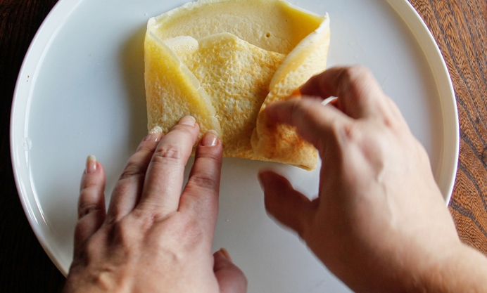 Turkey cornmeal pancake wrap recipe - Great British Chefs