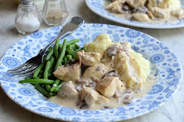 Chicken and Mushroom Recipe in a Creamy Sauce - Great British Chefs
