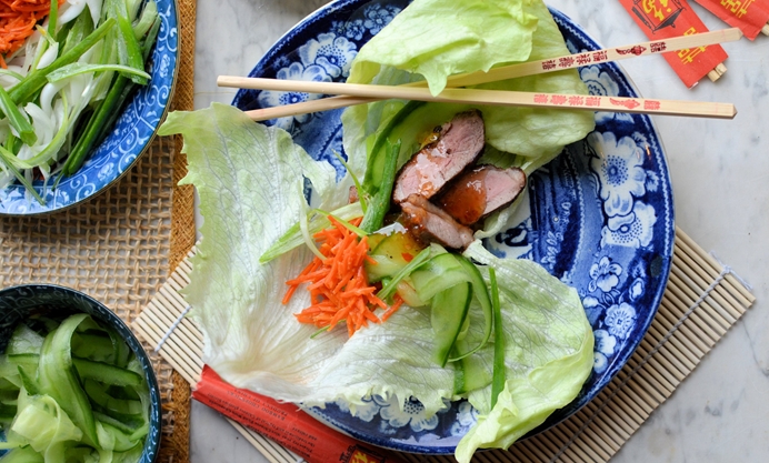 Crispy Duck Lettuce Wraps Recipe - Great British Chefs