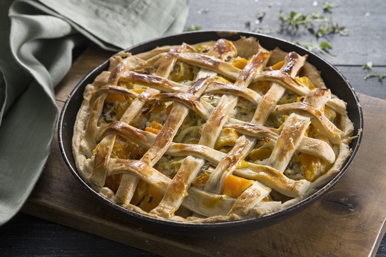 Savoury Butternut Squash Lattice Pie Recipe - Great British Chefs