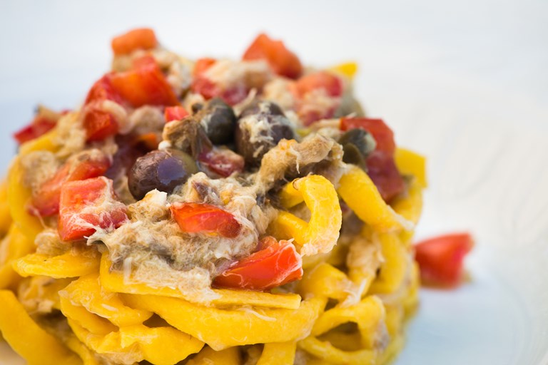 Pasta Alla Chittara with Mackerel and Tomato Ragu Recipe - Great ...