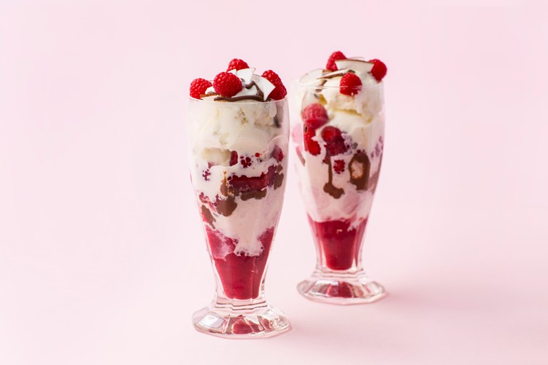 Raspberry and Coconut Ice Cream Sundae Recipe - Great British Chefs
