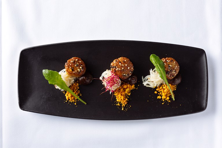 Curried Scallops Recipe with Pine Nut Podi - Great British Chefs