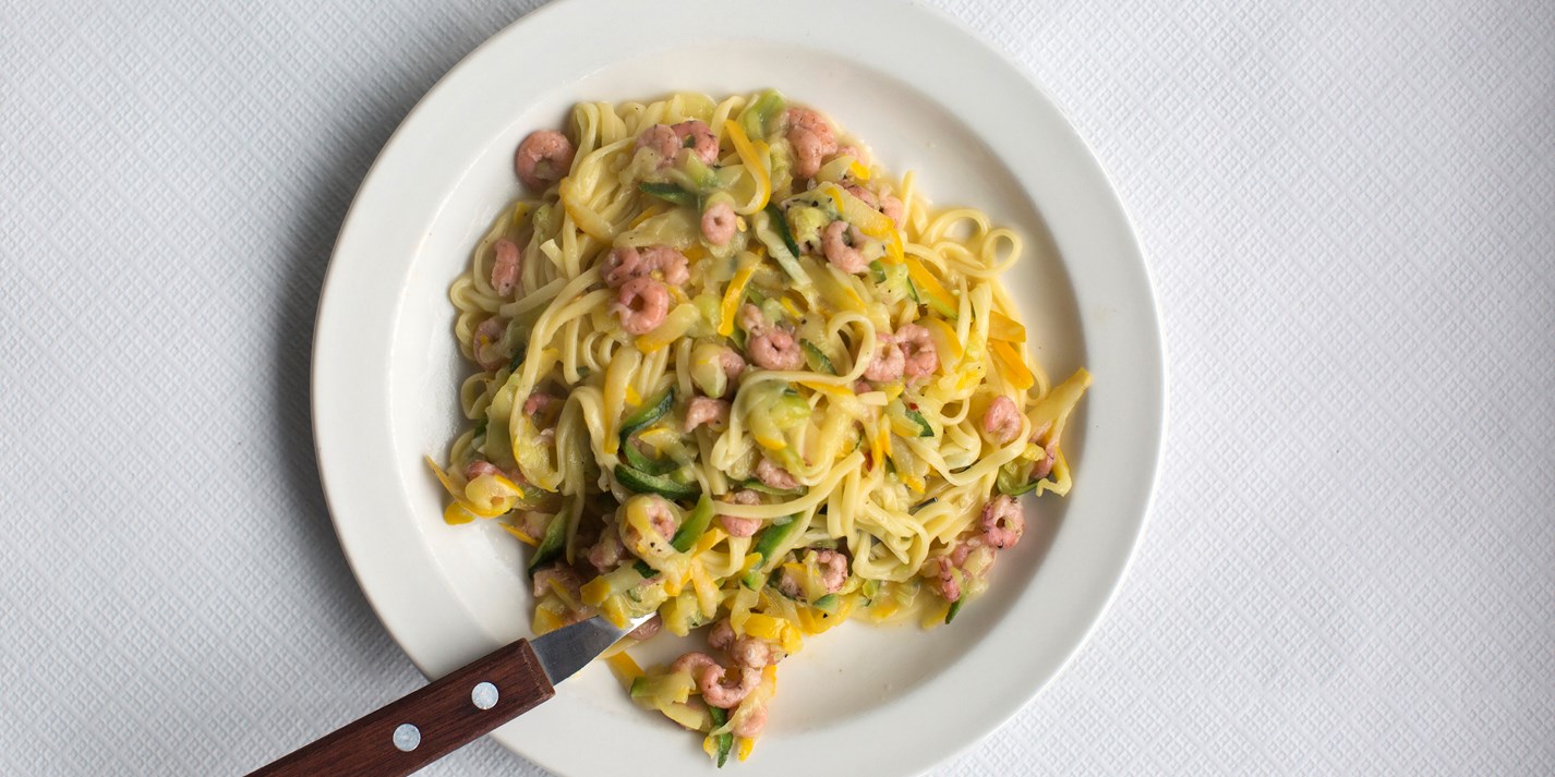 Tagliarini Recipe with Brown Shrimp and Courgette - Great British Chefs
