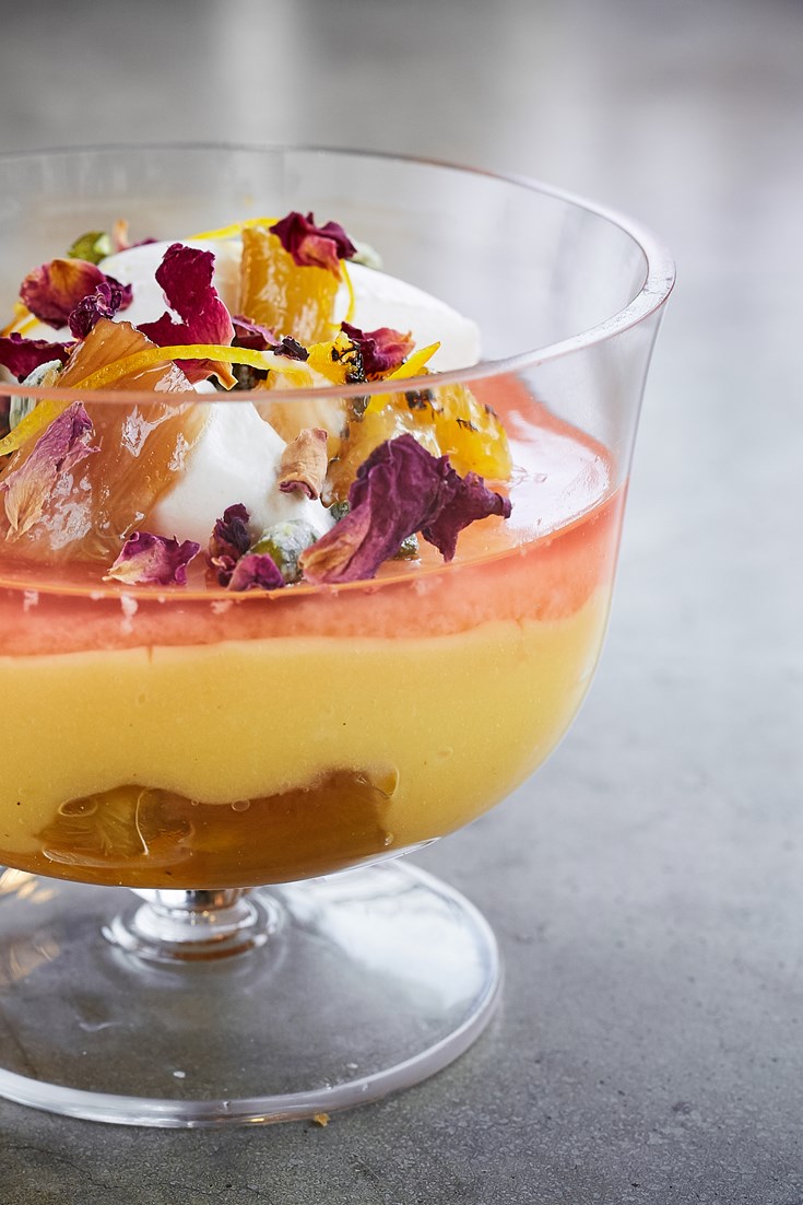 Rhubarb, Orange and Custard Trifle Recipe - Great British Chefs