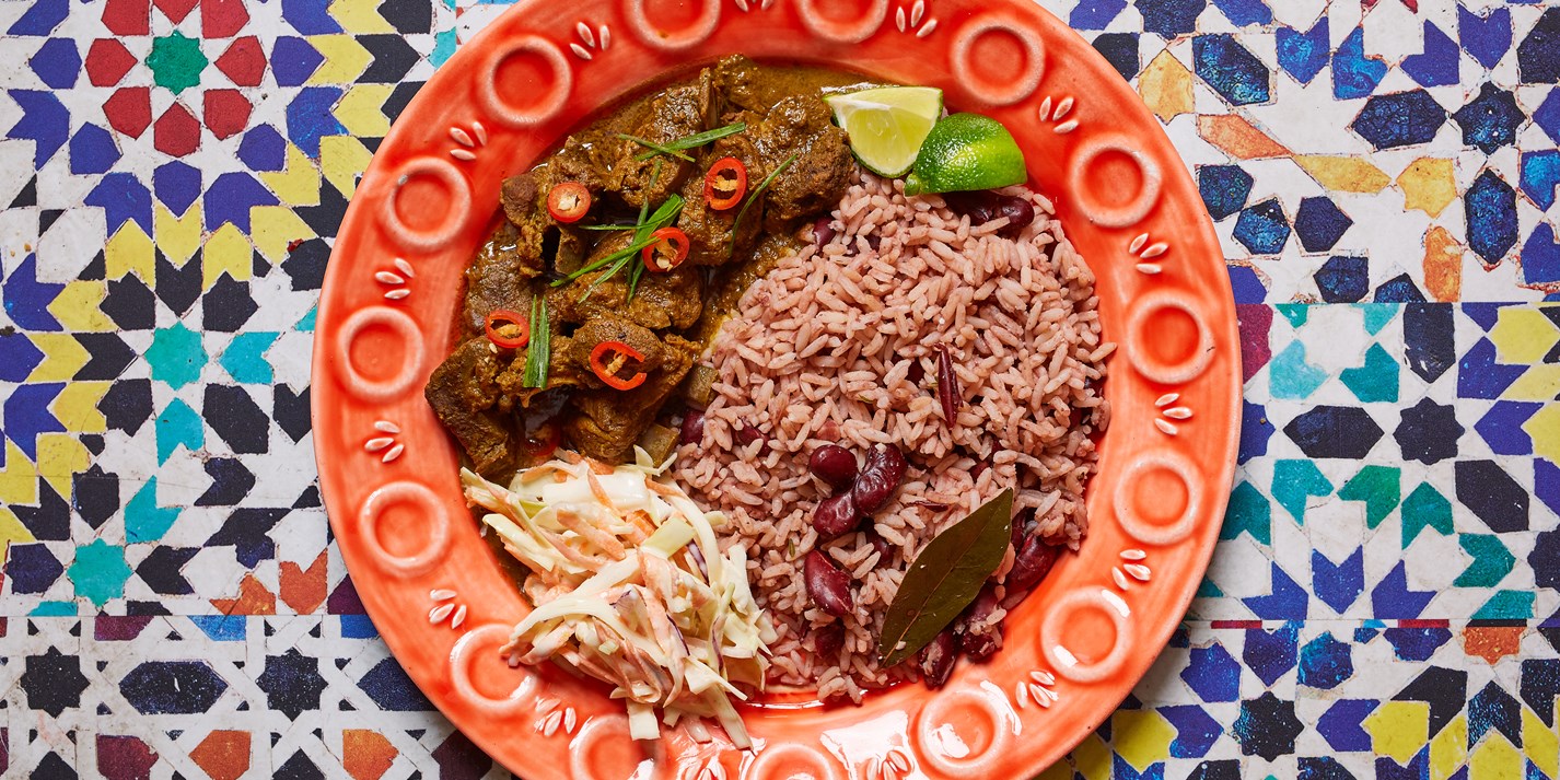 Curry Goat with Rice and Peas Recipe - Great British Chefs
