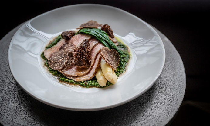 Rose Veal with Morels, White Asparagus and Wild Garlic Recipe - Great ...
