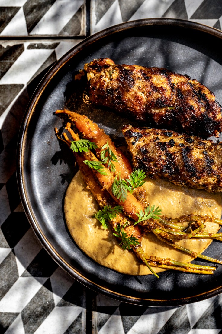 Rabbit and Pork Fat Kebab Recipe - Great British Chefs